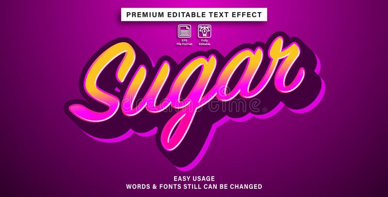Editable Text Effect Sugar Style Stock Illustration - Illustration of ...