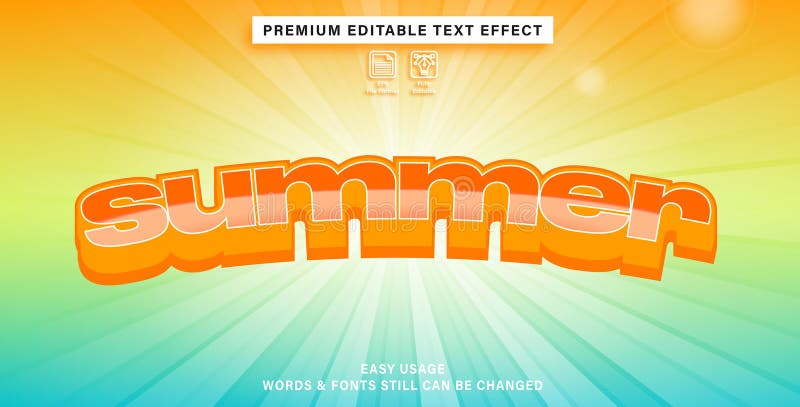 Editable Text Effect Summer Style Stock Vector - Illustration of symbol, typeset: 336337566
