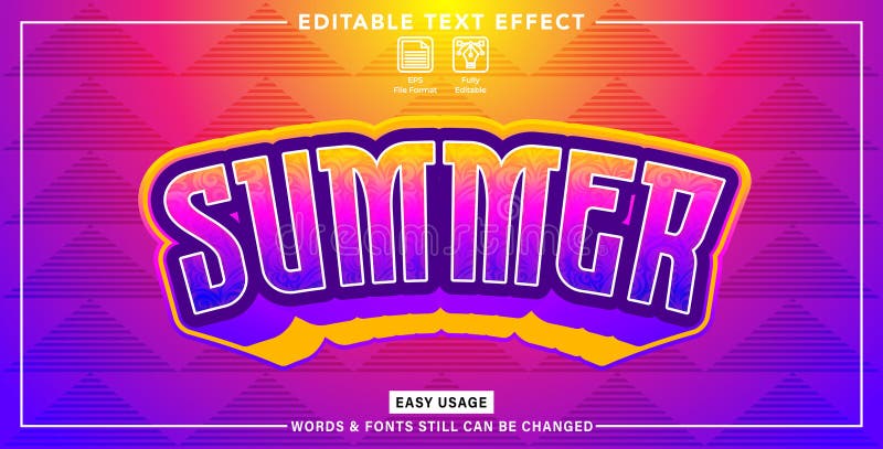 Editable Text Effect Summer Styles Stock Vector - Illustration of mockup, editable: 356465216