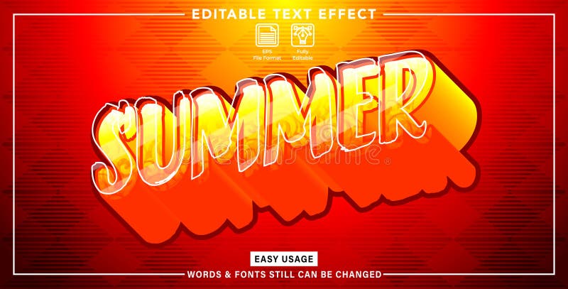 Editable Text Effect Summer Styles Stock Vector - Illustration of effects, effect: 356661987