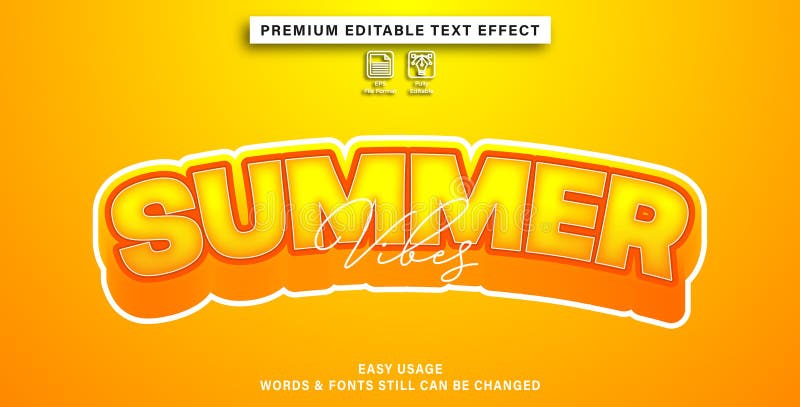 Summer Vibes Font Style Text Effect, Set of Alphabet and Number for ...