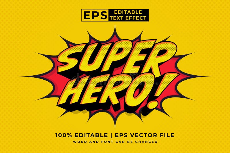 Editable Text Effect - Super Hero Comic 3d Cartoon Template Style Premium Vector Stock Vector ...