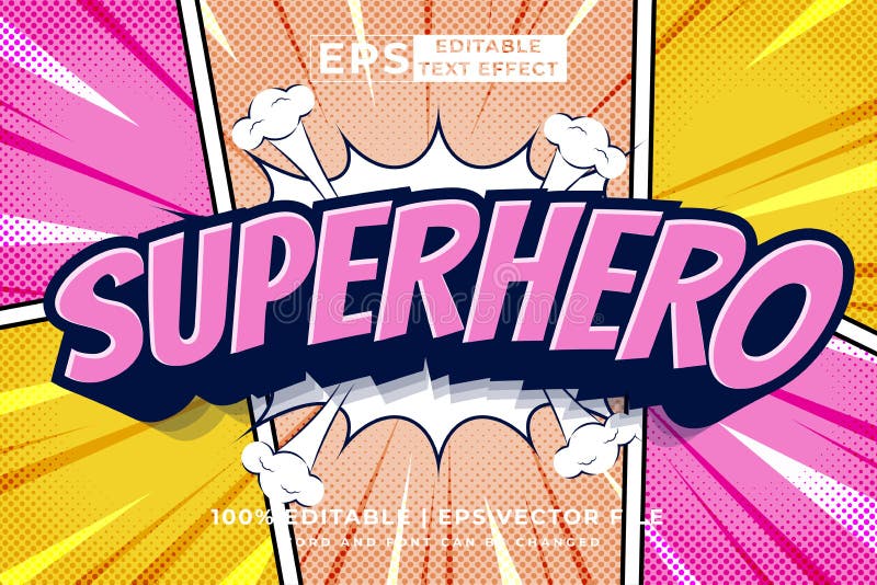 Editable Text Effect Superhero 3d Cartoon Comic Style Premium Vector Stock Vector - Illustration ...