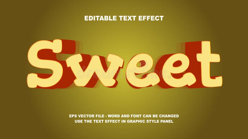 Editable Text Effect Sweet 3D Vector Template Stock Vector ...