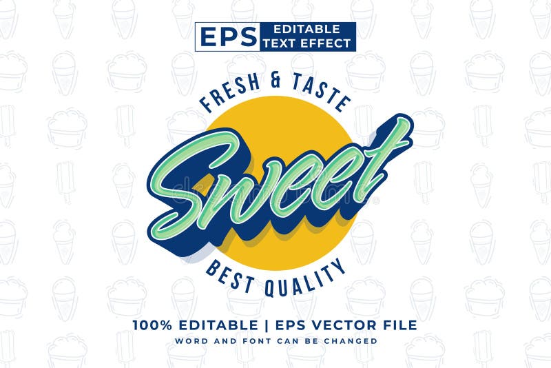 Editable Text Effect Sweet Logo 3d Cartoon Cute Template Style Premium ...