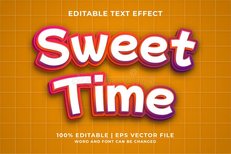 Editable Text Effect - Sweet Time 3d Template Style Premium Vector ...