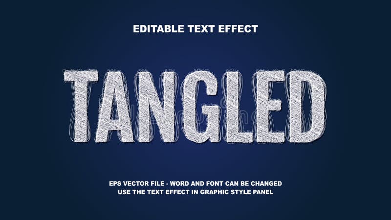 Editable Text Effect Tangled 3D Vector Template Stock Vector ...