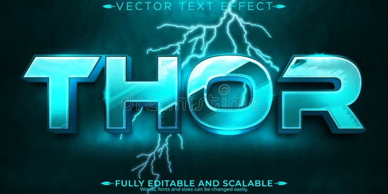 Editable Text Effect Thor, 3d Viking and Nordic Font Style Stock Vector ...