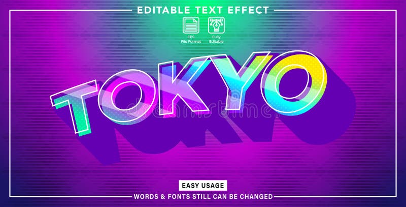 Editable Text Effect Tokyo Styles Stock Vector - Illustration of tokyo ...