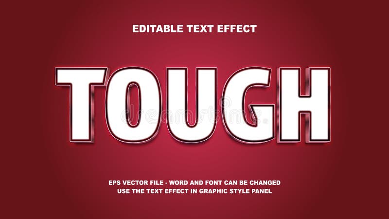 Editable Text Effect Tough 3D Vector Template Stock Vector ...