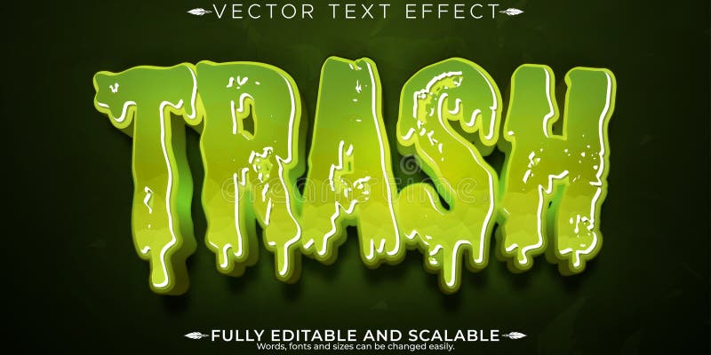 Editable Text Effect, Trash Rubbish Text Style Stock Vector ...