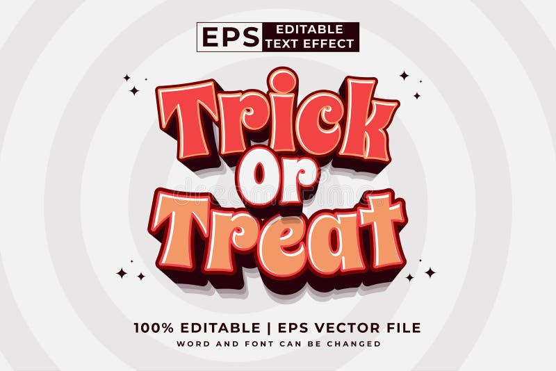 Editable Text Effect Trick or Treat 3d Cartoon Template Style Premium ...