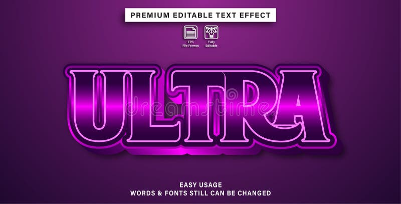 Editable text effect ultra stock vector. Illustration of creative ...