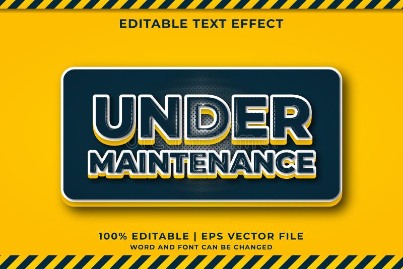 Editable Text Effect - Under Maintenance 3d Template Style Premium Vector Stock Vector ...