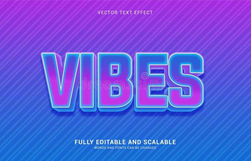 Editable Text Effect,Vibes Style Stock Vector - Illustration of ...