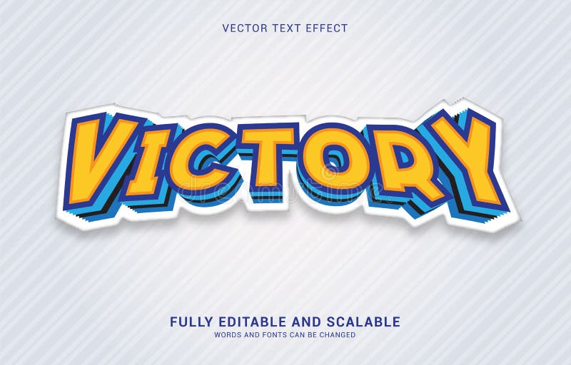 Editable Text Effect, Victory Style Stock Vector - Illustration of typo ...