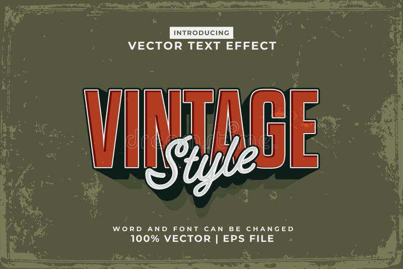 Editable Text Effect Vintage 3d Template Style Premium Vector Stock ...