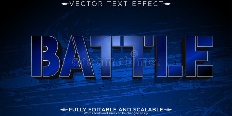 Editable Text Effect Warrior, 3d Battle and Combat Font Style Stock ...