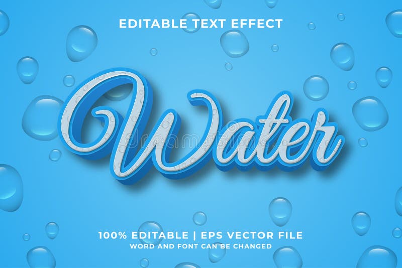 Editable Text Effect - Water Cartoon Style 3d Template Premium Vector ...