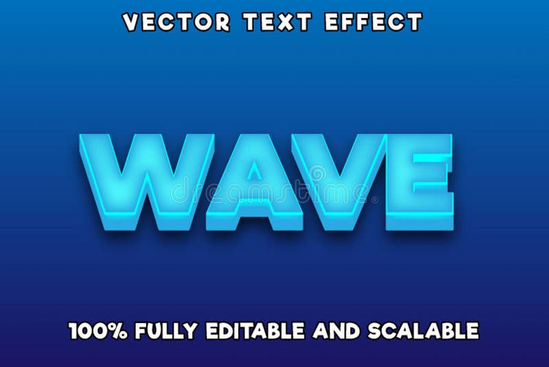 Editable Text Effect Wave with Classic Modern Glow Style Stock Vector ...