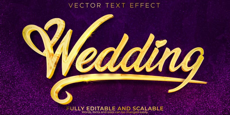Editable Text Effect Wedding, 3d Luxury and Marriage Font Style Stock ...