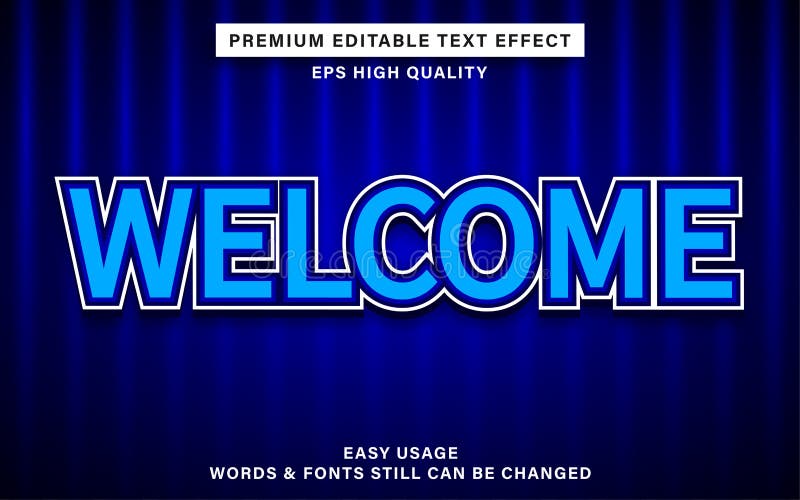 Editable Text Effect Welcome Style Stock Vector - Illustration of ...