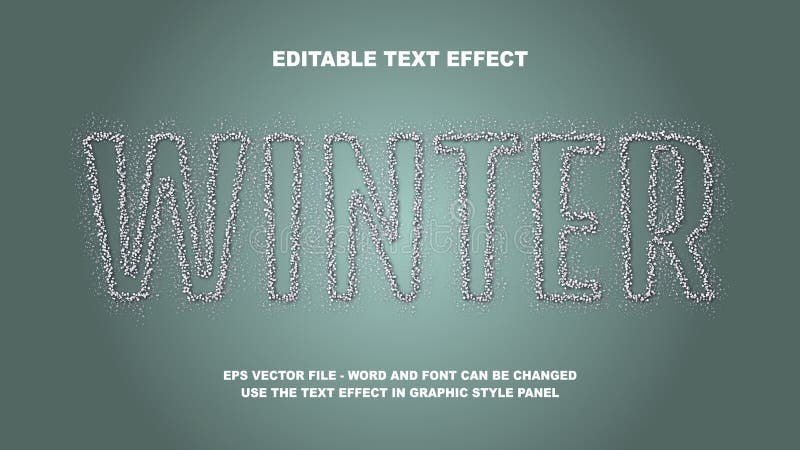 Editable Text Effect Winter 3D Vector Template Stock Vector ...