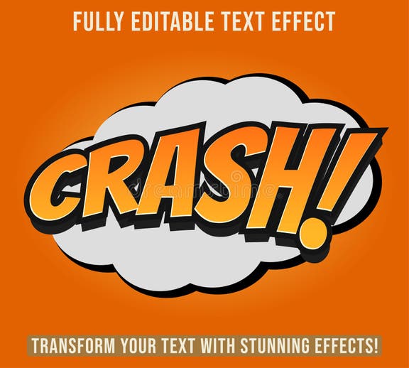 Editable Text Effects Comic Crash Theme Stock Vector - Illustration of ...