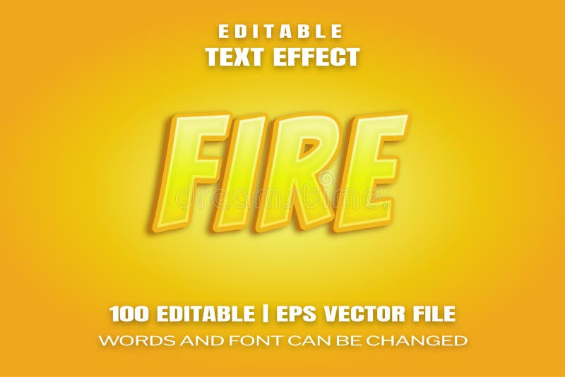 Editable Text Effects Fire Design Illustration Stock Vector ...
