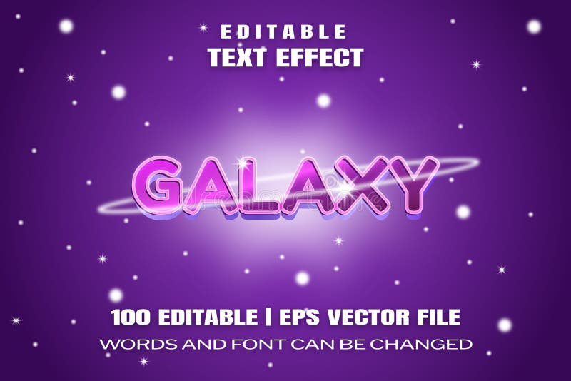 Text effects Galaxy stock vector. Illustration of bright - 243740435