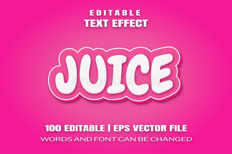 Editable Text Effects Juice Design Illustration Stock Vector ...