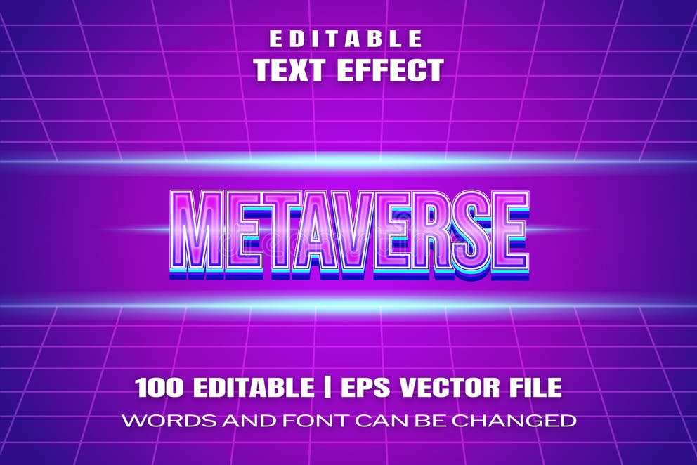 Text effects Metaverse stock vector. Illustration of meta - 243741072