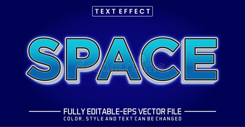 Editable Text Effects- Space Text Effects Stock Illustration ...