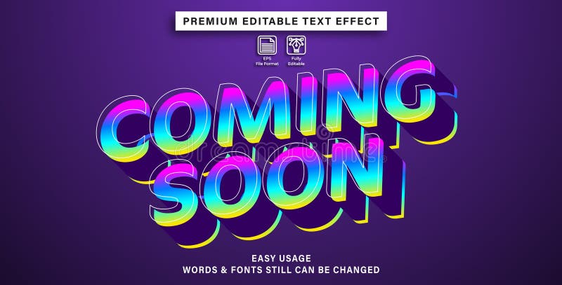 Editable Text or Font Effect Coming Soon Stock Vector - Illustration of ...