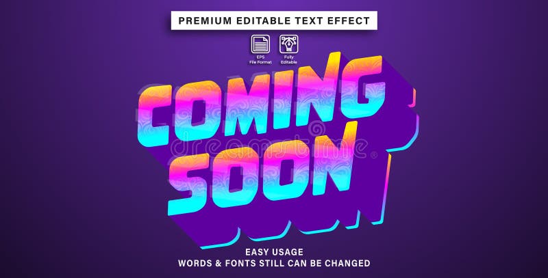 Editable Text or Font Effect Coming Soon Stock Vector - Illustration of ...