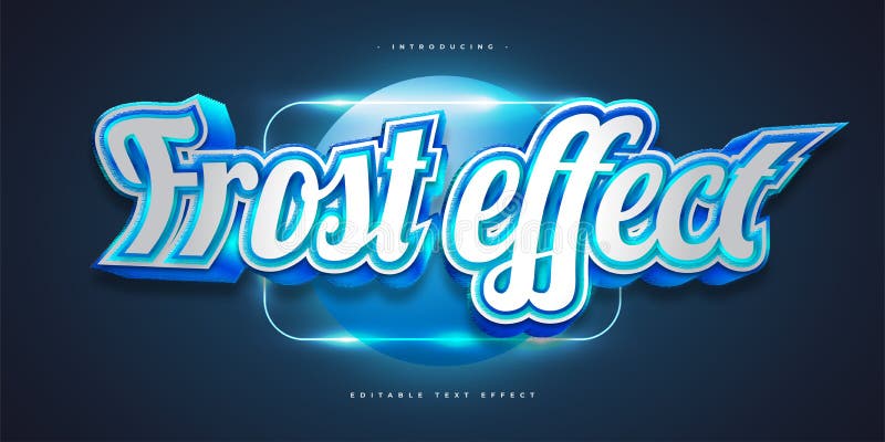 Editable Text Style with Blue Frost Effect. Frozen Text Effect Stock ...