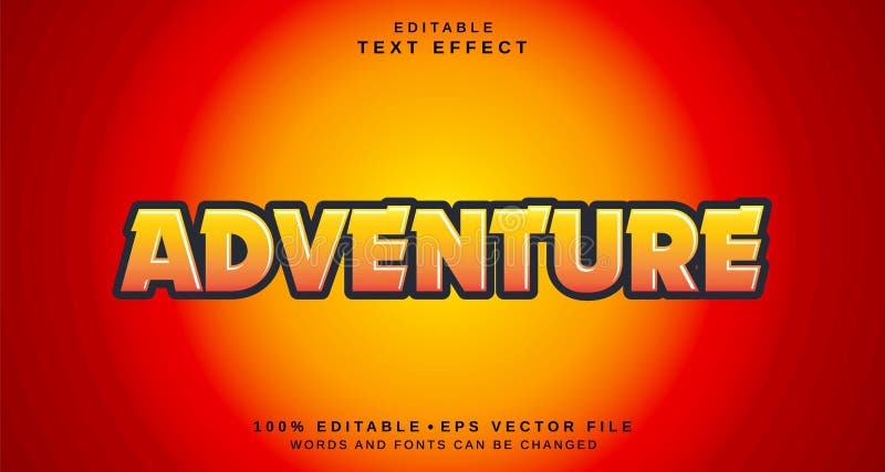 Editable Text Style Effect - Adventure Text Style Theme Stock Vector ...