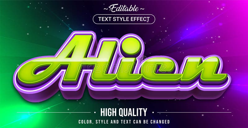 Editable Text Style Effect - Alien Theme Style Stock Vector ...