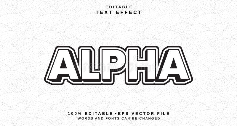 Editable Text Style Effect - Alpha Text Style Theme Stock Vector ...