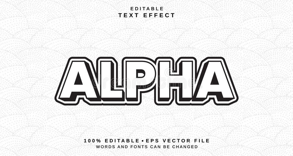 Editable Text Style Effect - Alpha Text Style Theme Stock Vector ...