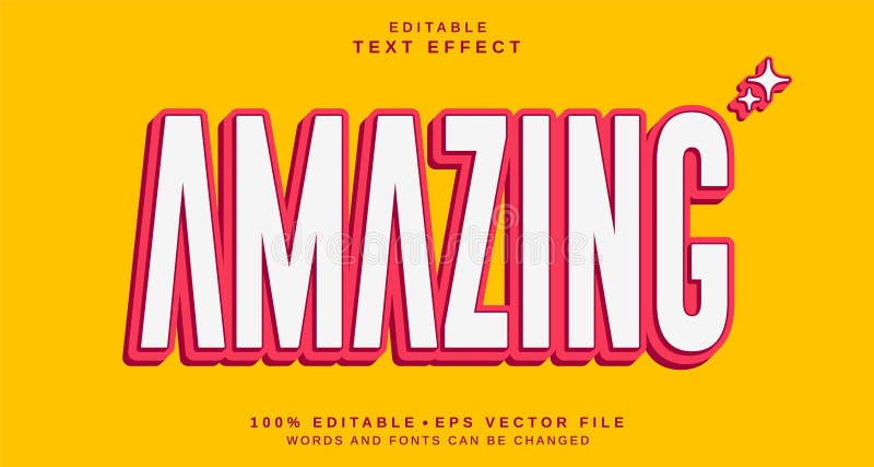 Editable Text Style Effect - Amazing Text Style Theme Stock Vector ...