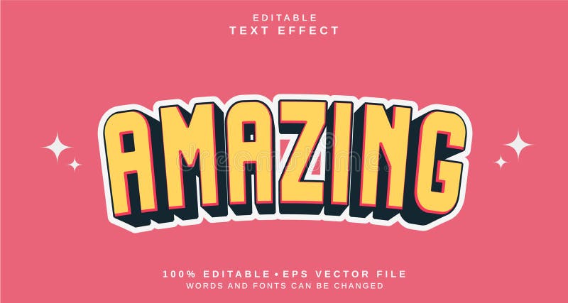 Editable Text Style Effect - Amazing Text Style Theme Stock Vector ...