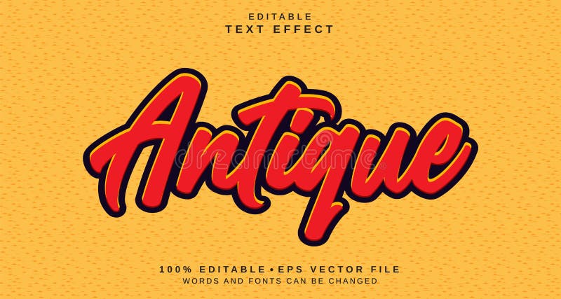 Editable Text Style Effect - Antique Text Style Theme Stock Vector ...