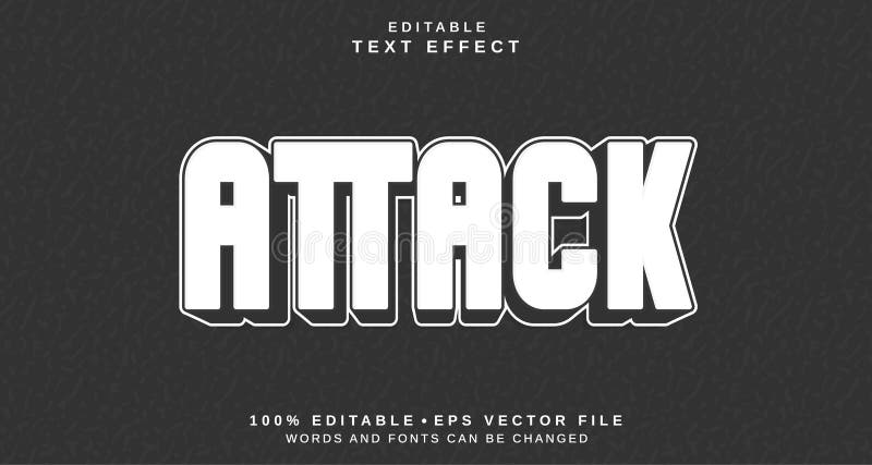 Editable Text Style Effect - Attack Text Style Theme Stock Vector - Illustration of word ...