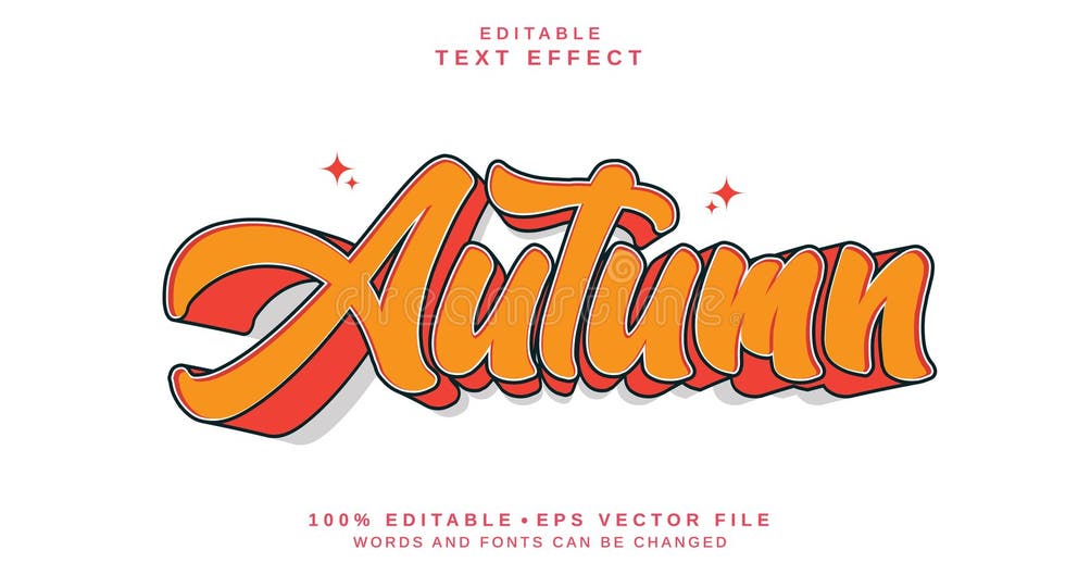 Editable Text Style Effect - Autumn Text Style Theme Stock Vector ...