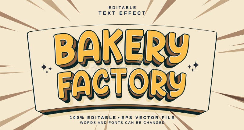 Editable Text Style Effect - Bakery Factory Text Style Theme Stock ...