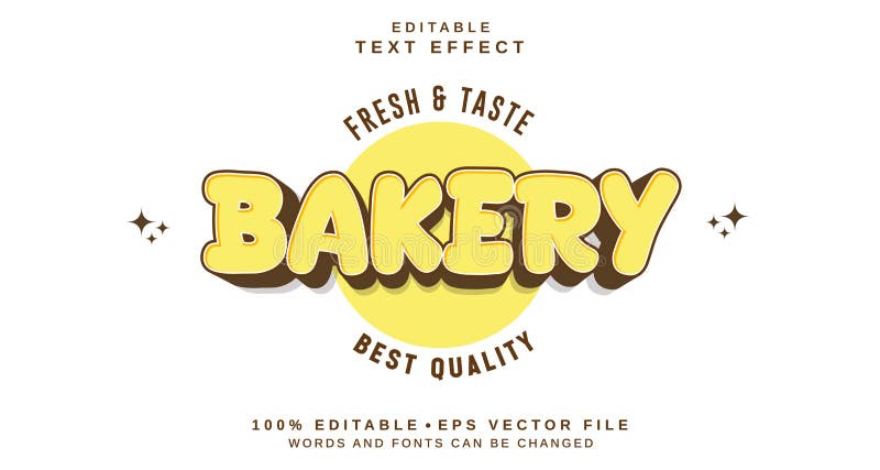Editable Text Style Effect - Bakery Text Style Theme Stock Vector ...