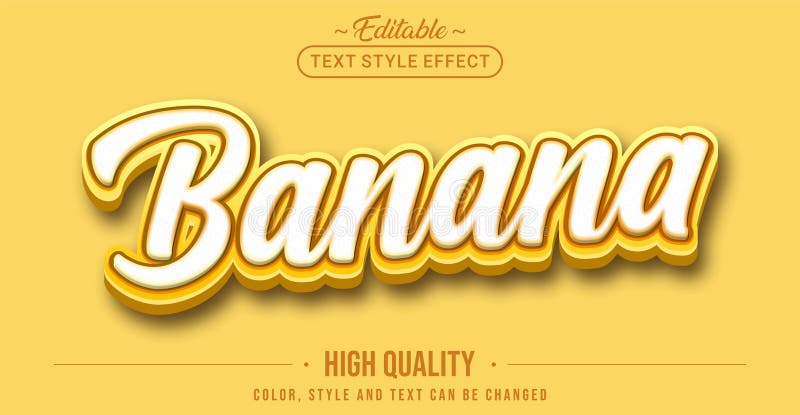 Editable Text Style Effect - Banana Text Style Theme Stock Vector ...