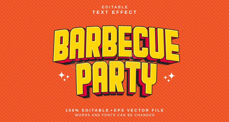 Editable Text Style Effect - Barbecue Party Text Style Theme Stock ...