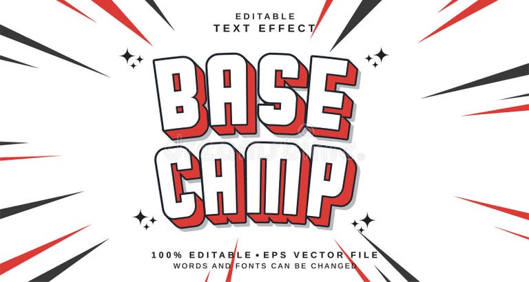 Editable Text Style Effect - Base Camp Text Style Theme Stock Vector ...